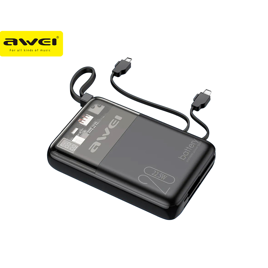 Awei P181K 20000mAh 22.5W Quick Charge Powerbank Fast Charging With ...