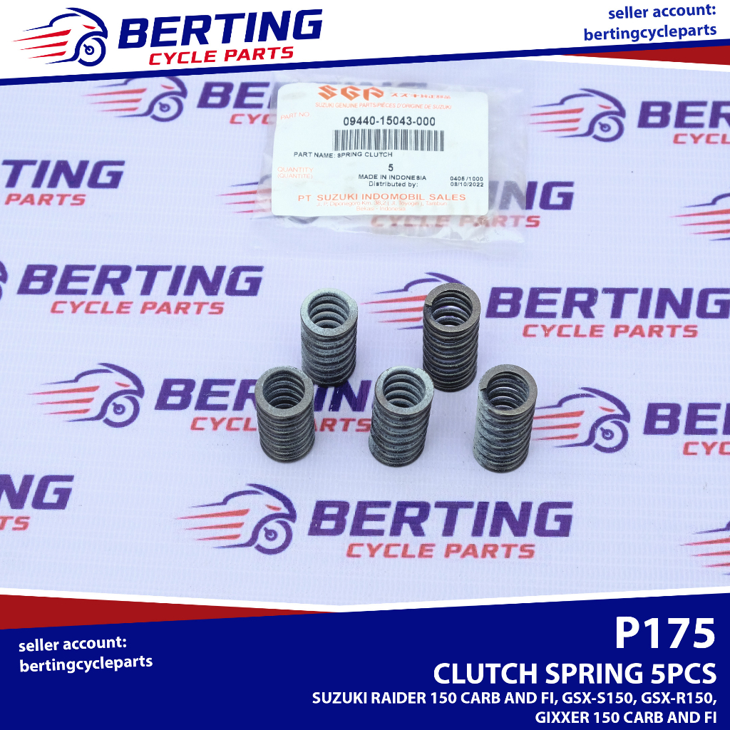 SGP CLUTCH SPRING 5PCS Suzuki Gixxer Raider 150 Carb FI GSX-S150 GSX ...