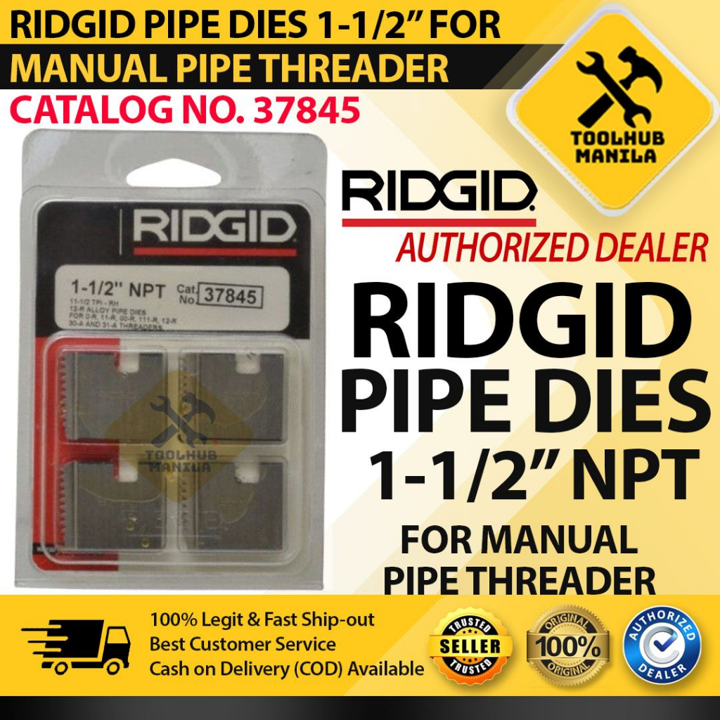 RIDGID Pipe Dies 1-1/2" Model 37845 for 0-R/11-R/00-R/111-R/12-R/30-A ...
