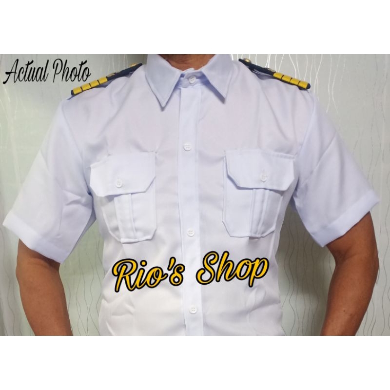 Polo Uniform for Seaman Adult FABRIC: GABARDINE BLUISH WHITE | Shopee ...