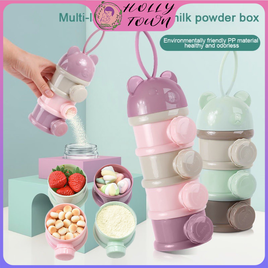 4 Layers Baby Milk Storage Powder Container Feeding Case Box Milk Case ...