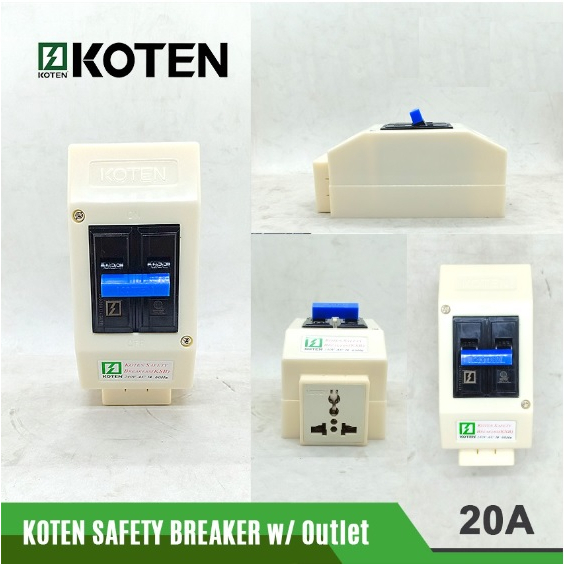 -EASYLITE-KOTEN SAFETY BREAKER WITH OUTLET (KSB-S 2P 20A) | Shopee Philippines