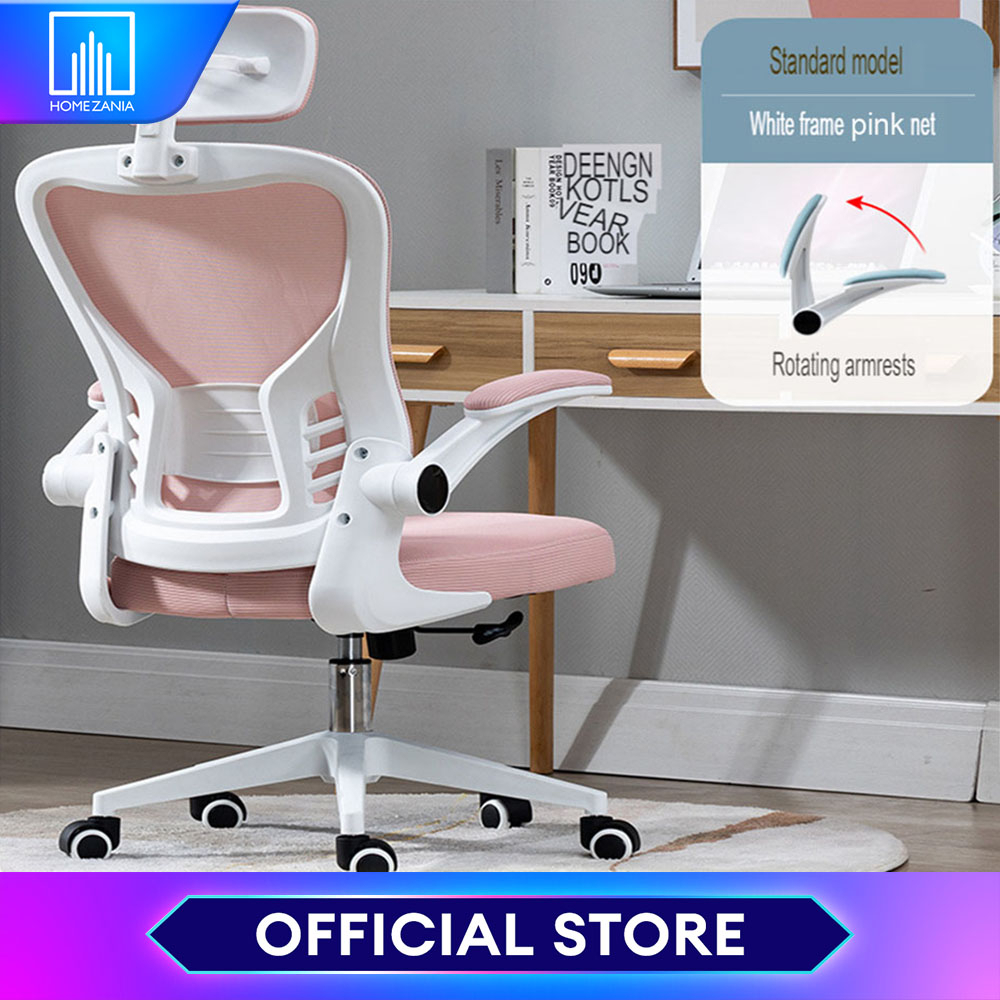 Home Zania Modern Minimalist Pink Home Office Chairs Comfortable Study ...