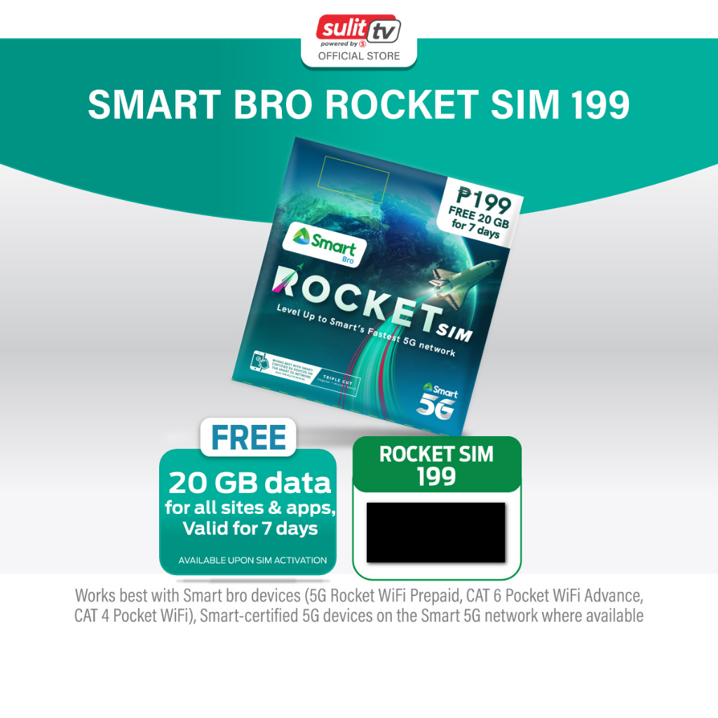 SMART BRO ROCKET SIM 199 | Shopee Philippines
