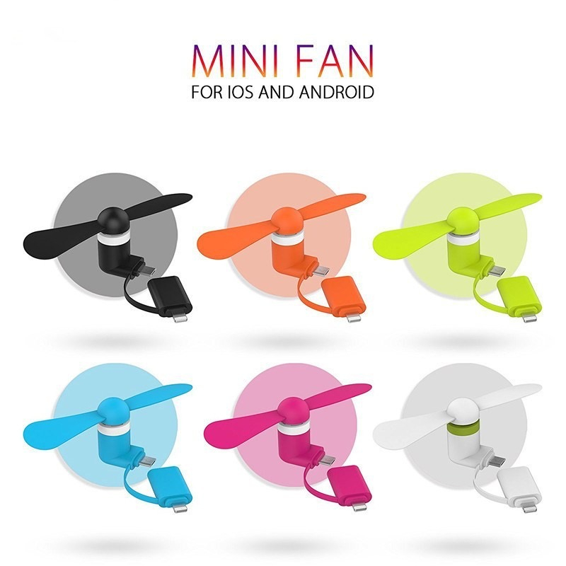IMAX 2 in 1 portable mini mobile phone OTG fan (for V8 and IOS) no ...