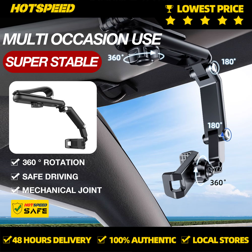 HOTSPEED Car Phone Holder Visor Phones Mount Retractable Multi-angle ...