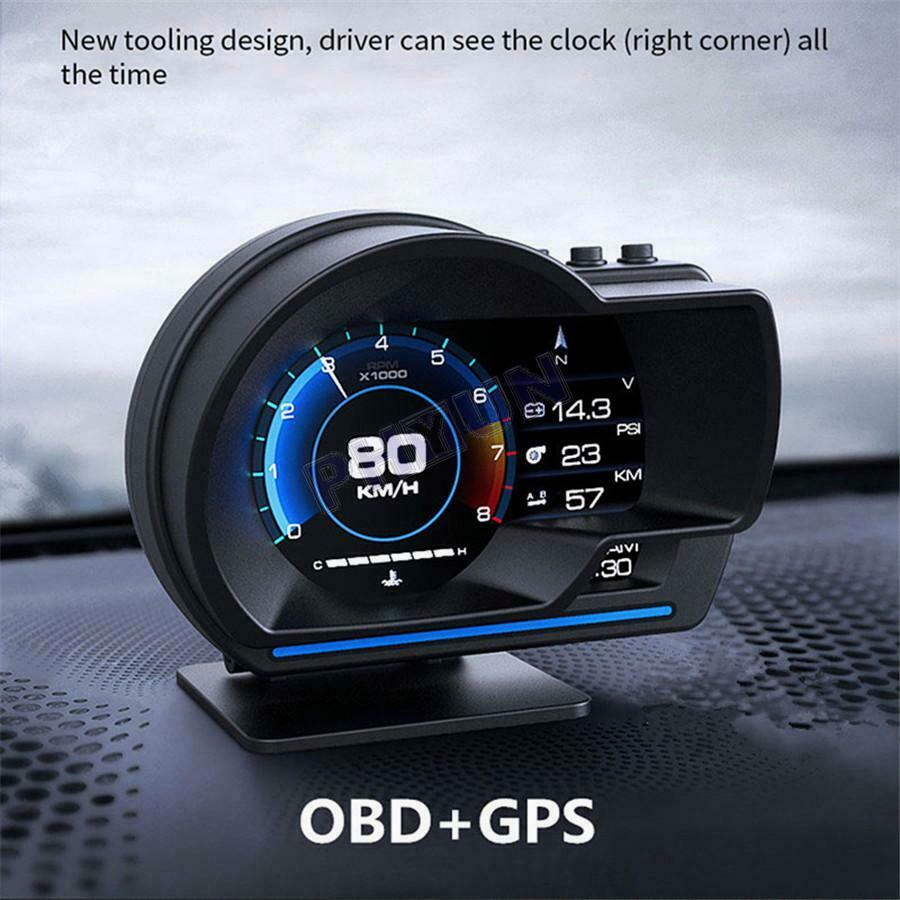 P6 OBD2 GPS HUD Dual System Car Head up Display Digital Speedometer ...