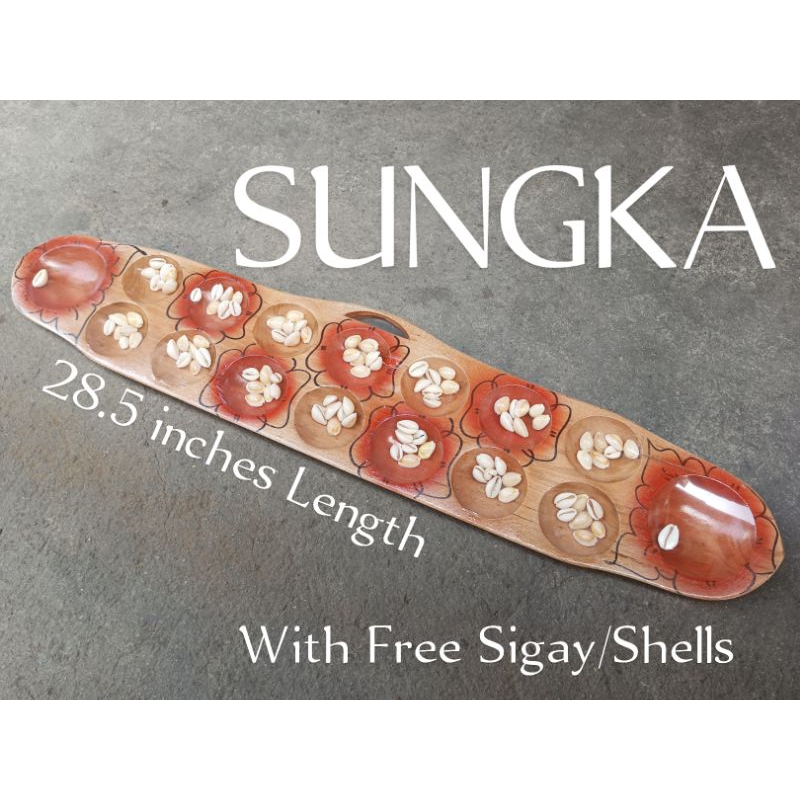 SUNGKA / SUNGKAAN WITH FREE SIGAY OR SEA SHELLS (WOOD SUNGKA) | Shopee ...