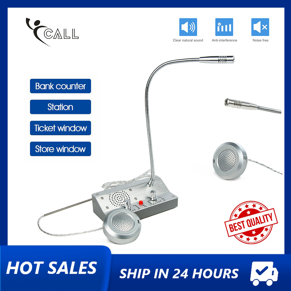 Window Intercom Speaker Anti Interference Dual Way Window Intercom System Microphone Talk