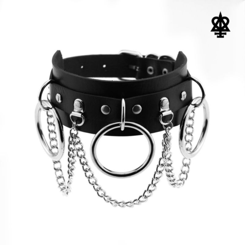 MOKUSEI "Helga" Punk Gothic Alt Leather Choker | Shopee Philippines