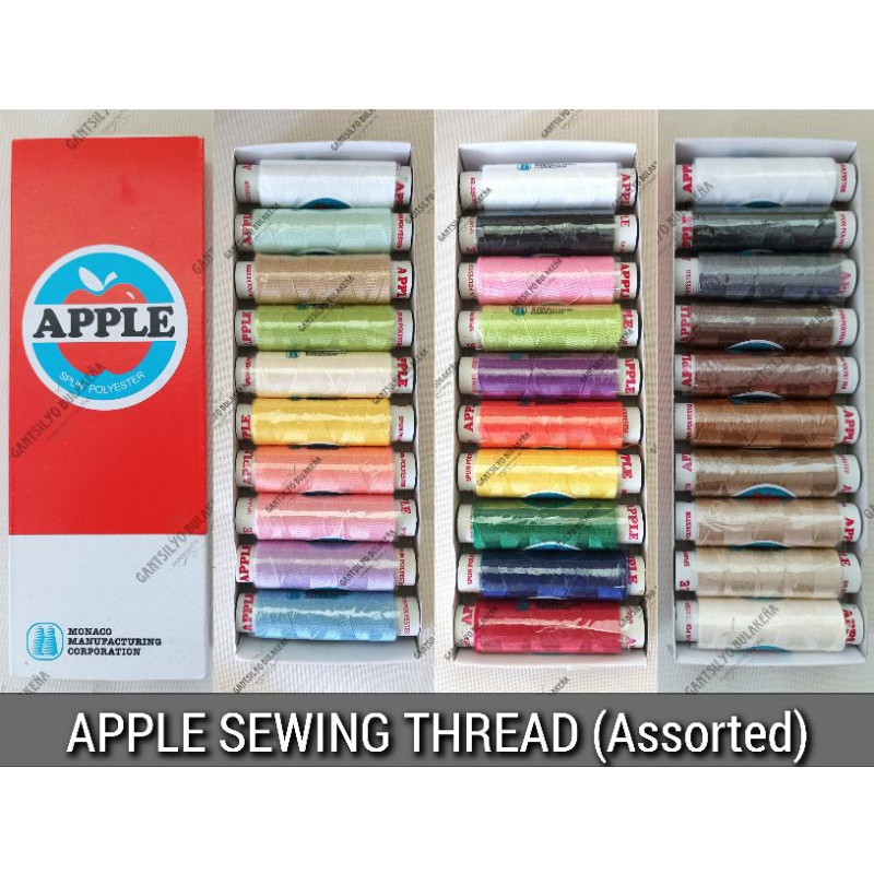 APPLE SEWING THREAD Assorted Color Apple Sewing Thread Sinulid Pangtahi ...
