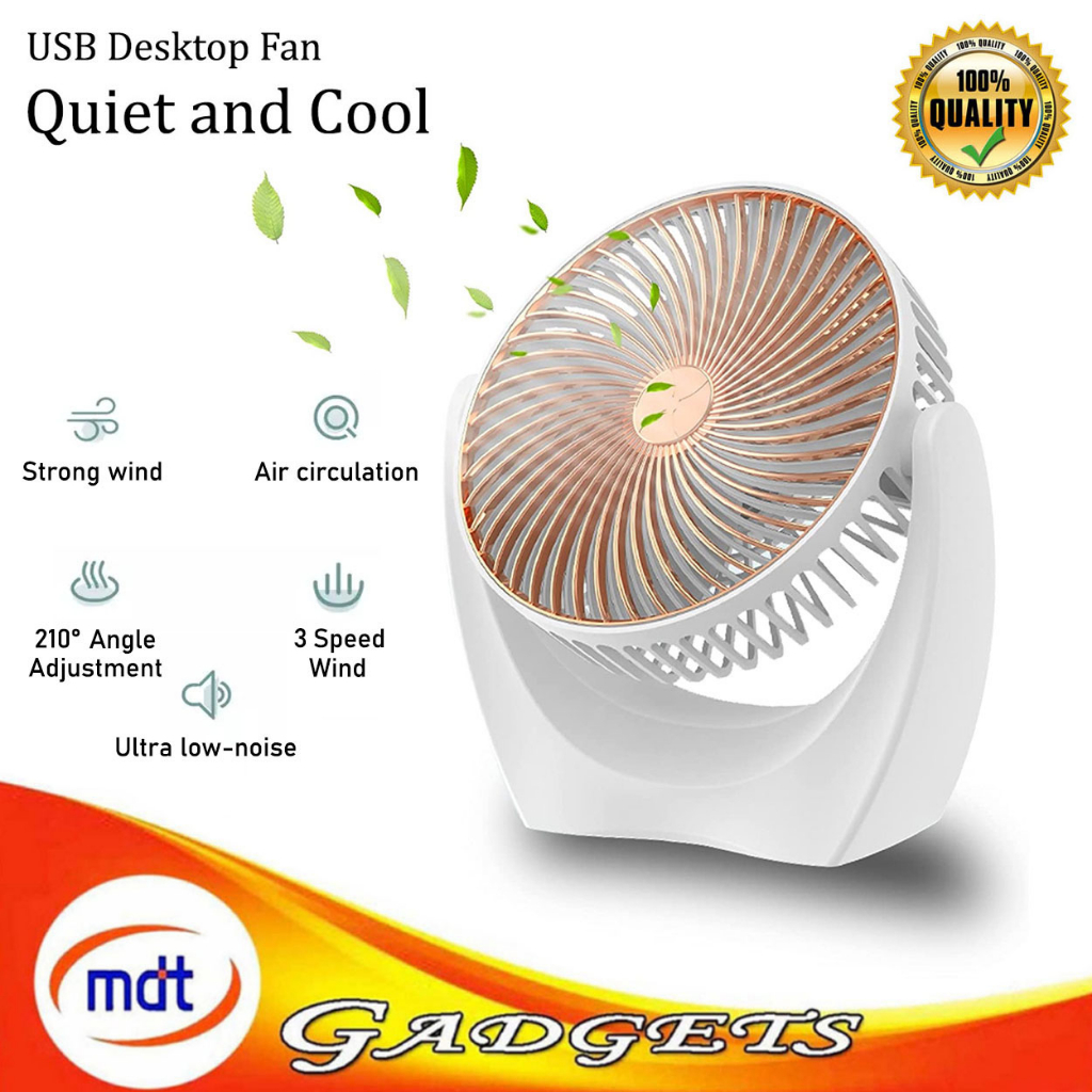 USB Desk Fan Table Fan with Strong Airflow & Quiet Operation Portable ...