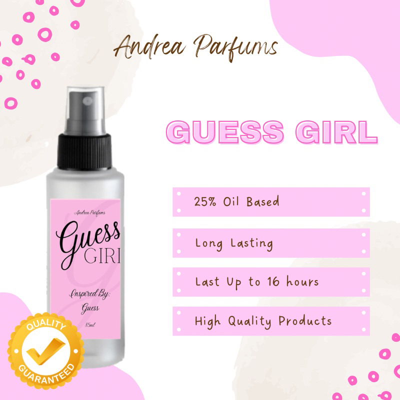 Andrea Parfums Guess Girl Inspired 85ml Long Lasting | Shopee Philippines