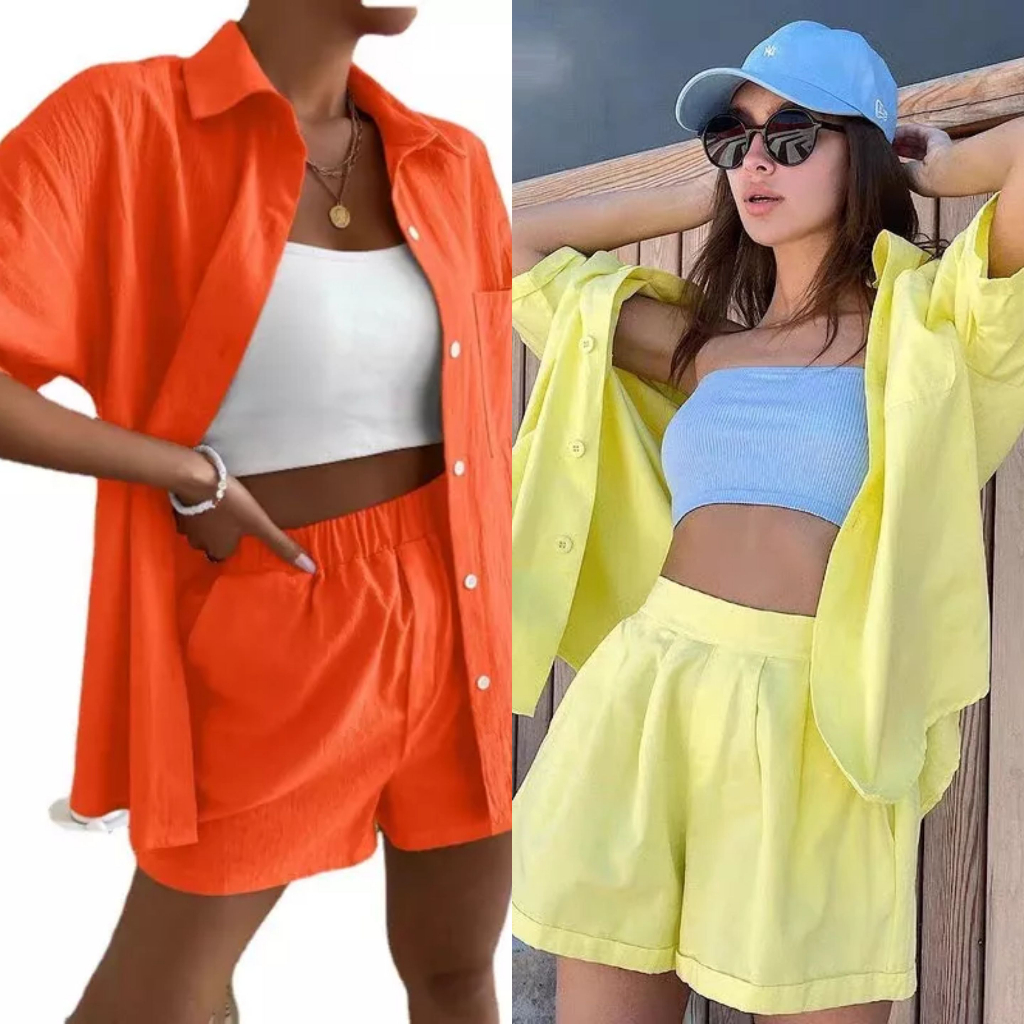 Fashionable Polo and Short 2n1 Terno Coordinates Summer Boho Style ...