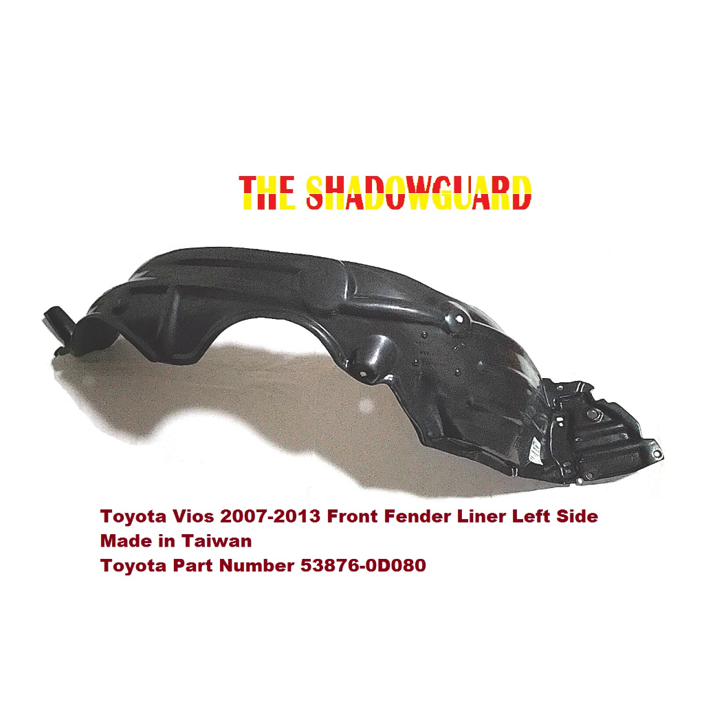 Toyota Vios Fender Liner Gen2 2007-2013 Front Fender Liner Left Side ...