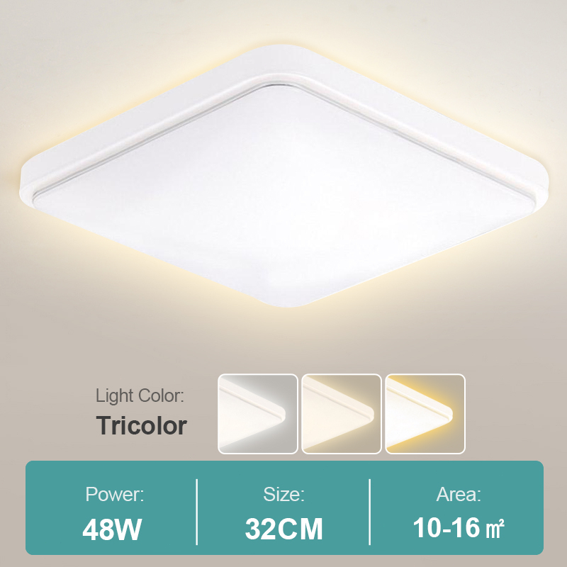 Yowxii Tri Color Ceiling Light Modern LED Room Lamp For Bedroom Living ...