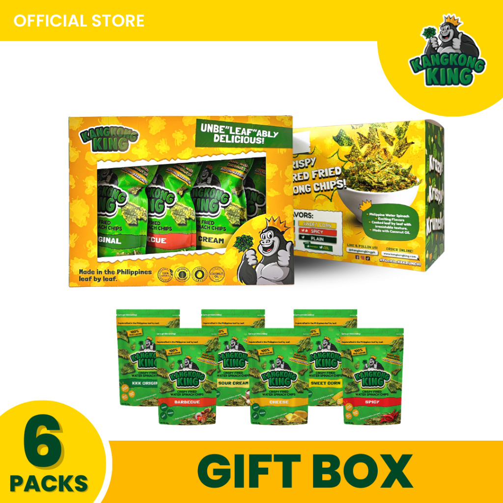 Kangkong Chips Bundle B by Kangkong King (6 packs in Free Gift Box ...