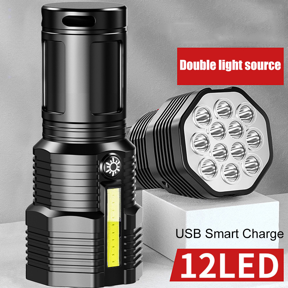 12 LED Flashlight chargeable heavy duty Flashlight chargeable ...