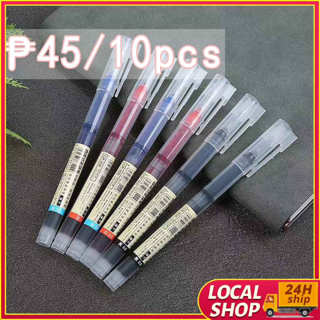 10pcs Straight Liquid Rollerball Gel Pen 0.5 Needle Tube Quick Dry ...