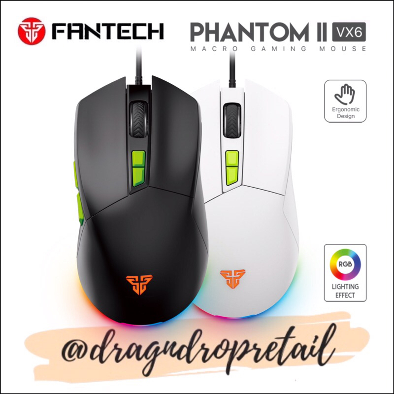 FANTECH PHANTOM II VX6 Ergonomic Macro RGB Gaming Mouse | Shopee ...
