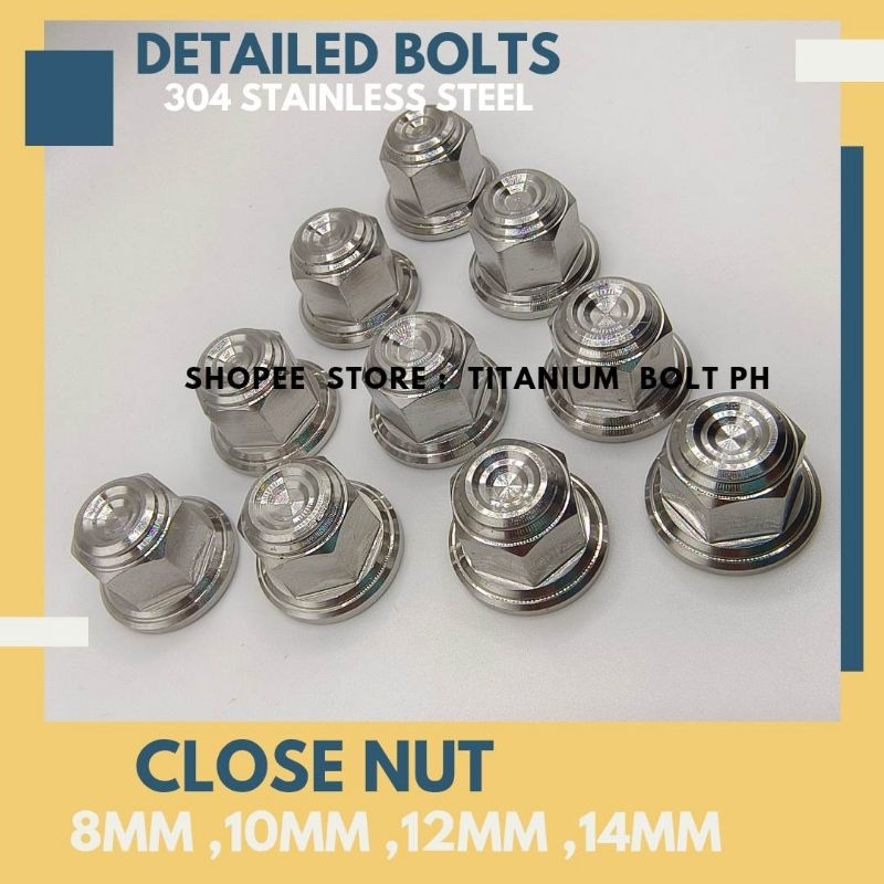 DETAILED BOLTS, CLOSE NUT, 8MM,10MM,12MM,14MM | Shopee Philippines