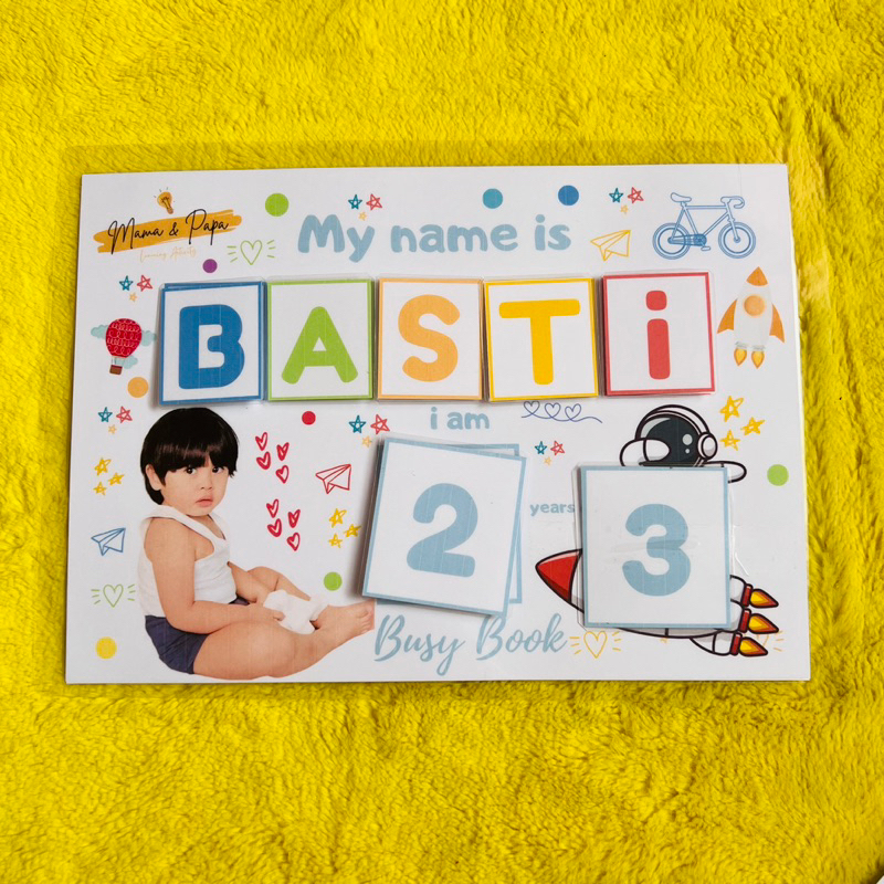 Personalized BUSY BOOK 14 pages Activities for toddlers Laminated ...