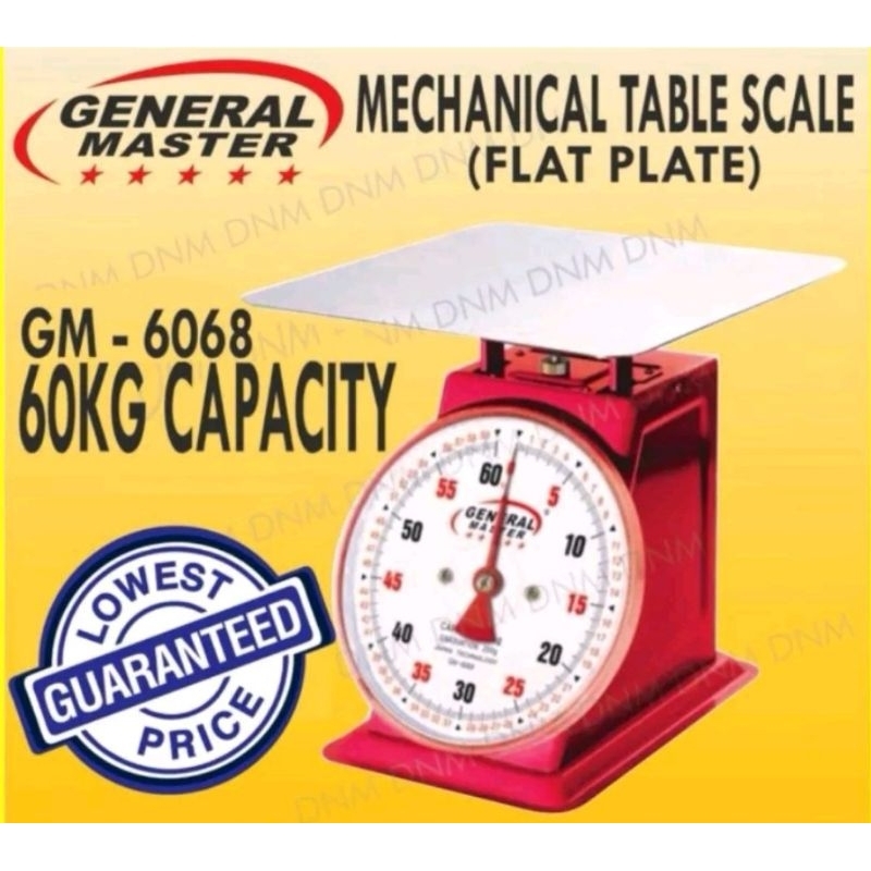 GENERAL MASTER 60KG FLAT - TABLE MECHANICAL SCALE/TIMBANGAN(MODEL: GM ...