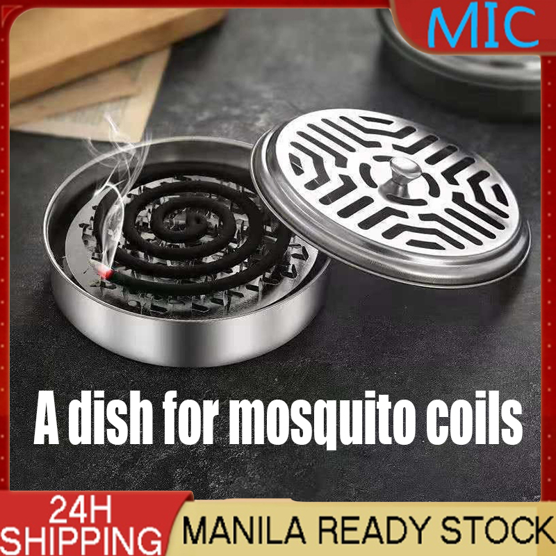 MIC Metal Mosquito Coil Holder With Fireproof Plate Sandalwood Coil ...