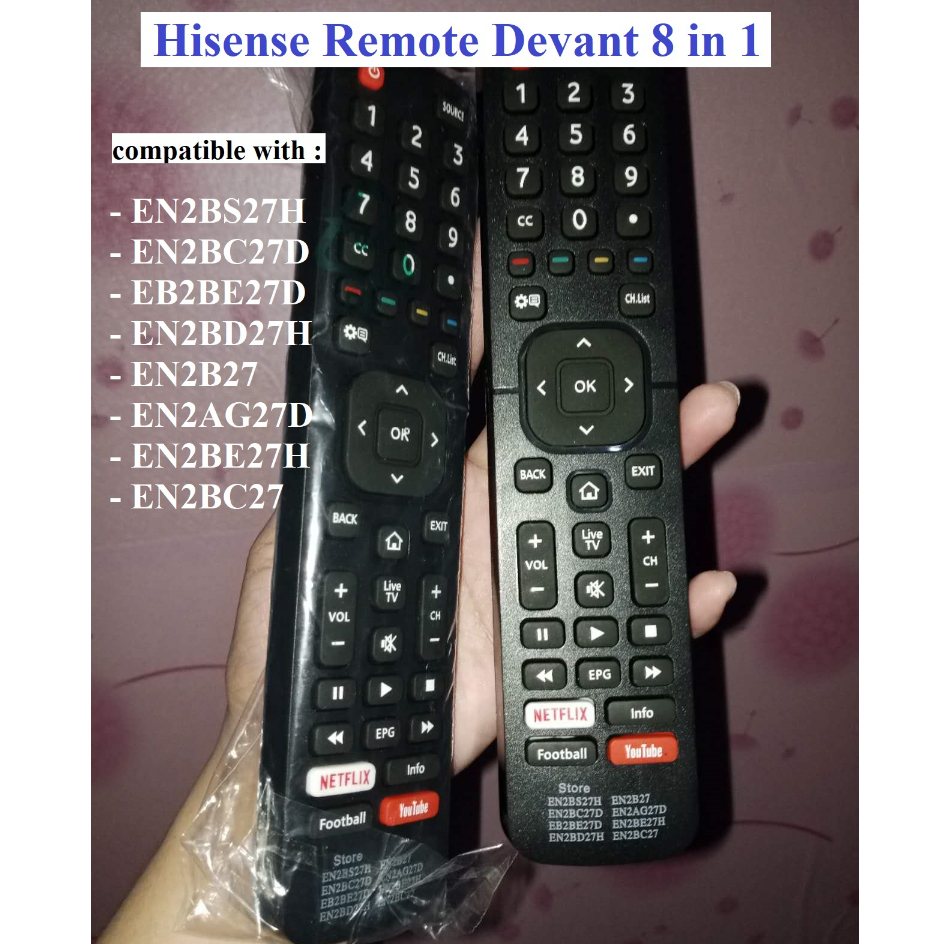 Hisense Remote Devant Smart Tv 8 in 1 EN2B27 EN2BC27/EN2BD27H EN2AG27D ...