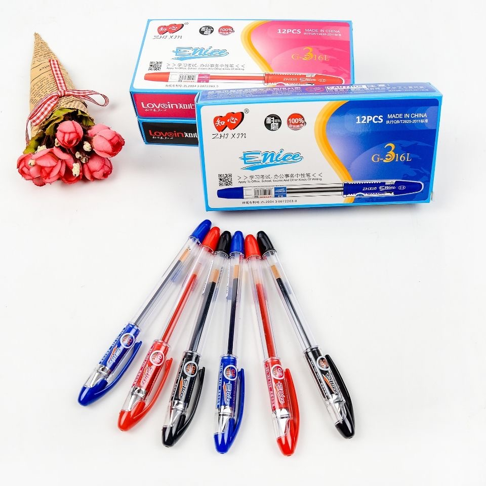 ZHIXIN G316 enice GEL PEN 0.5mm (Black,BLUE,RED) Student Writing Office & School | Shopee ...