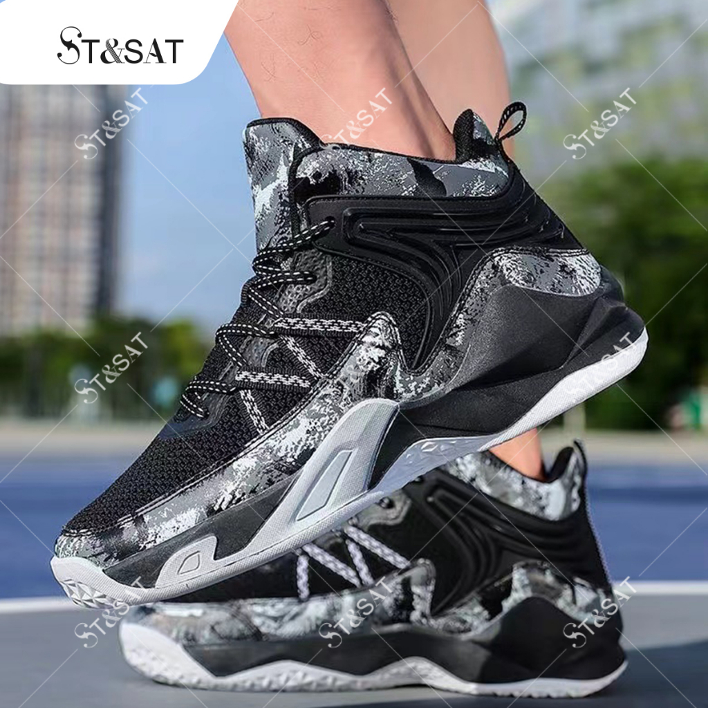 ST&SAT Men Basketball Shoes Sneaker High Cut for men shoes | Shopee ...