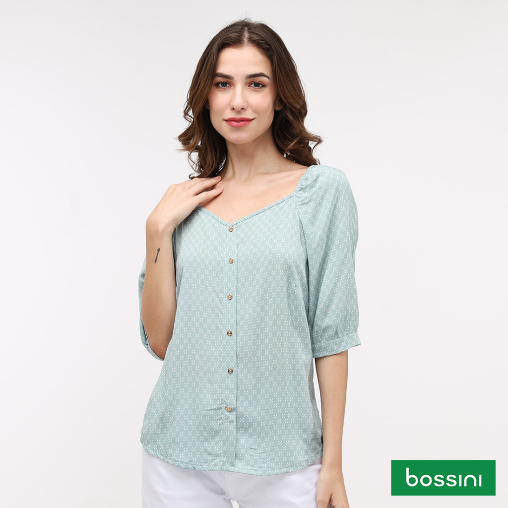 Bossini Ladies Woven Printed Rayon Elbow Slvs. Blouse OST04-0034 ...