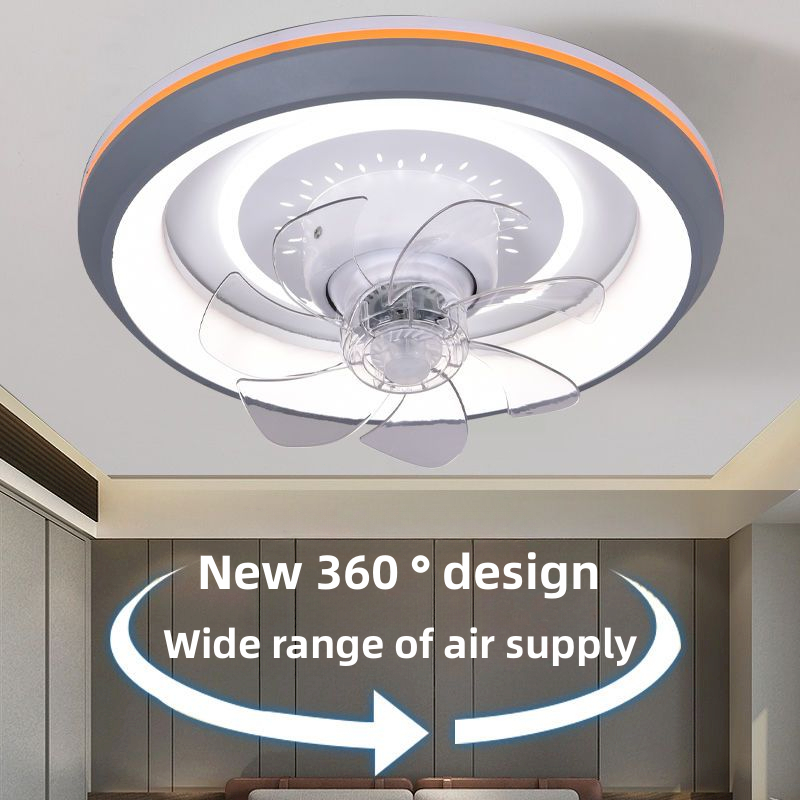 （Hot）LED 360 ° shaking head fan light, modern luxury fan with light ...
