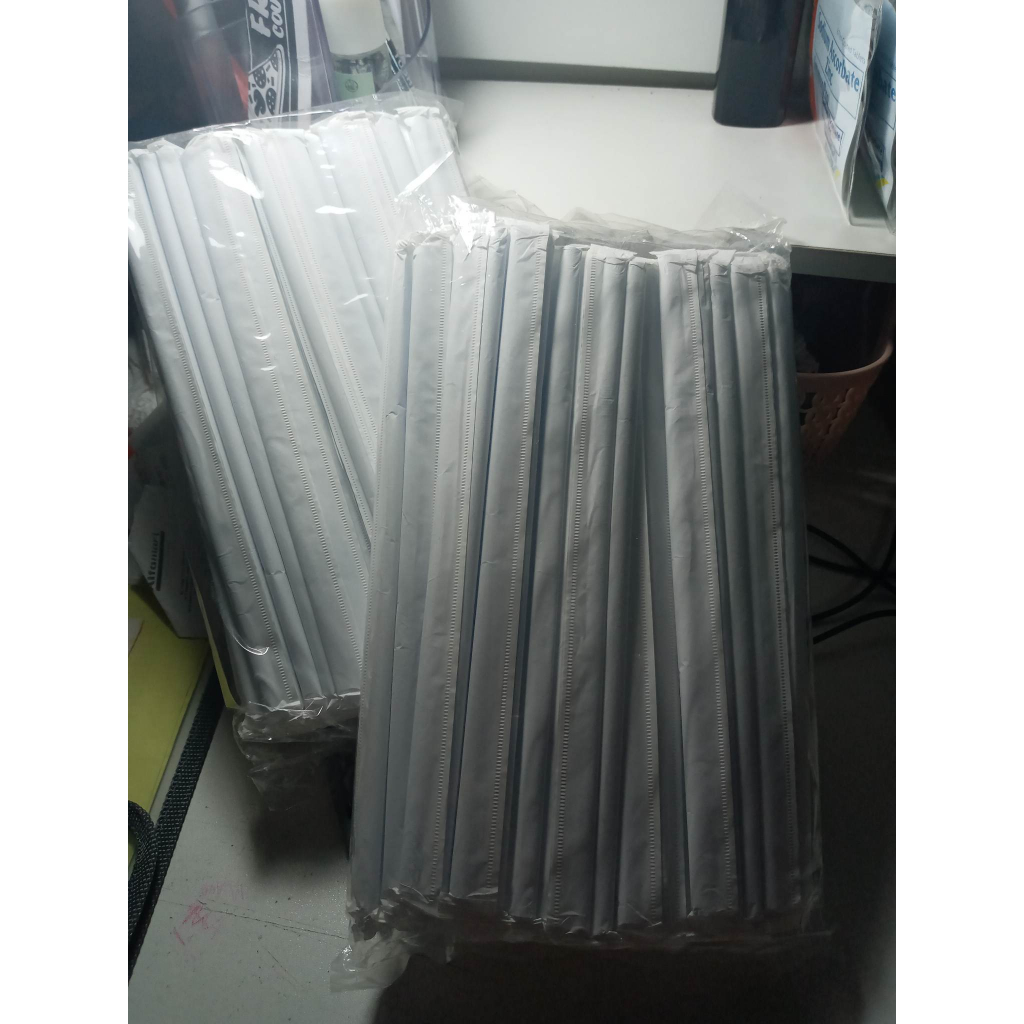 100 pcs Bending Straw ( Individually Wrapped ) Black and White 8.5 ...
