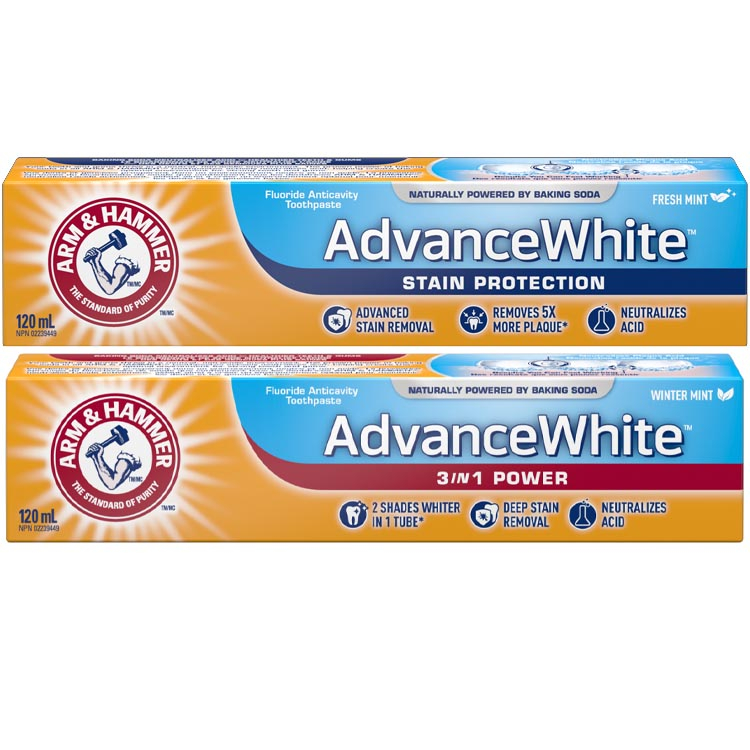Arm & Hammer Advance White Toothpaste 120ml Stain Protection Canada ...