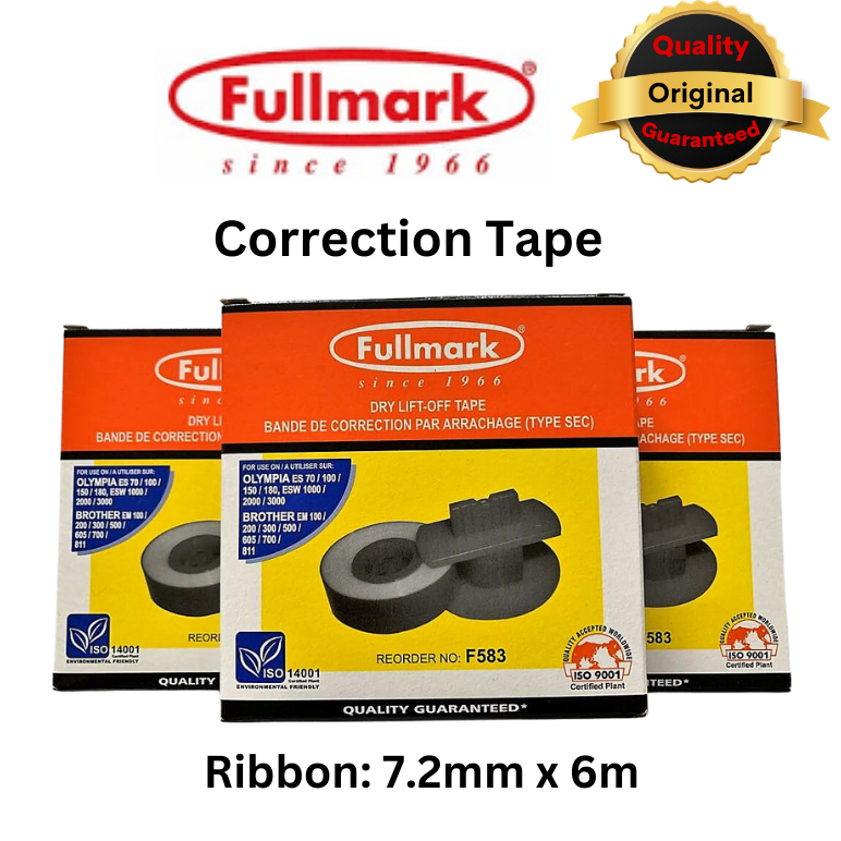 Positivity Fullmark Typewriter Correction Tape F583 Dry Lift Off Tape for Nakajima Brother etc. Shopee Philippines