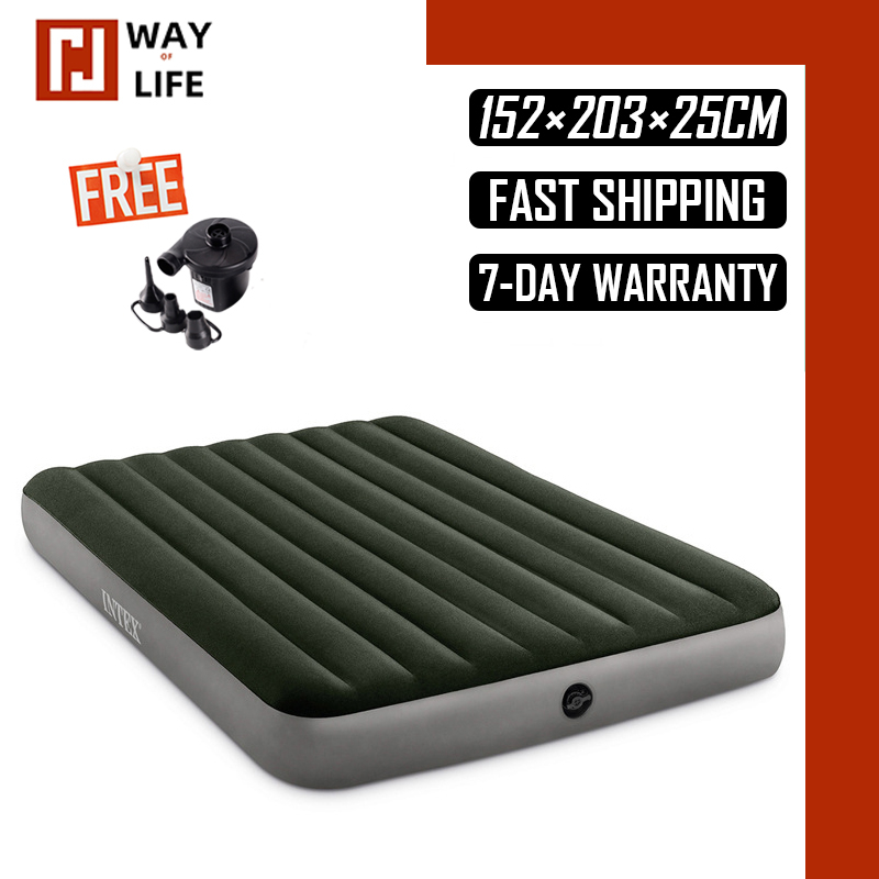 INTEX 64109 ( 152×203×25CM ) Inflatable Air Bed Mattress with Electric ...