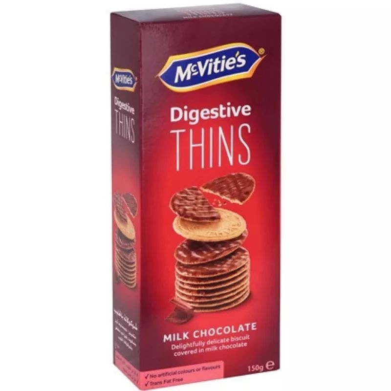 McVities Digestive Thins Dark Chocolate Biscuits 150g | Shopee Philippines