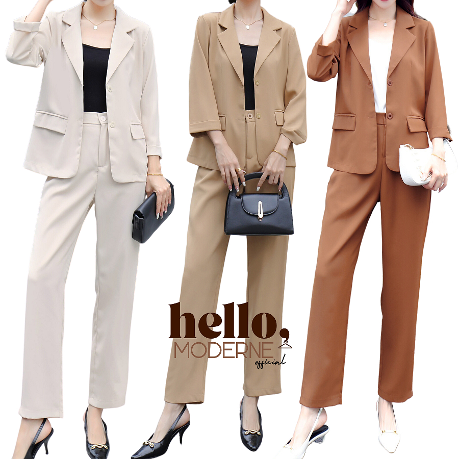 Hello Moderne Set Terno Blazer Trouser For Women Formal Wear Terno for ...
