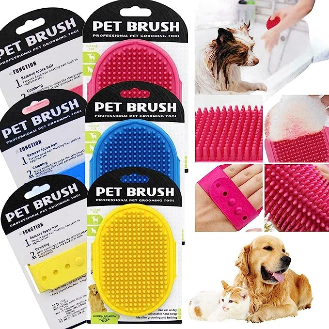 Pet Rubber Brush (Professional Pet Grooming Tool) | Shopee Philippines