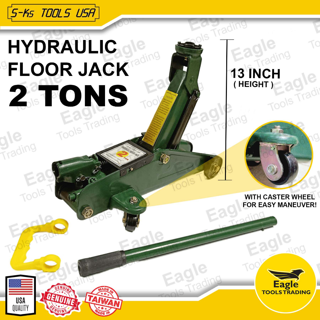 Steel Hydraulic Floor Jack 2 Ton Capacity Crocodile Jack Garage Floor ...
