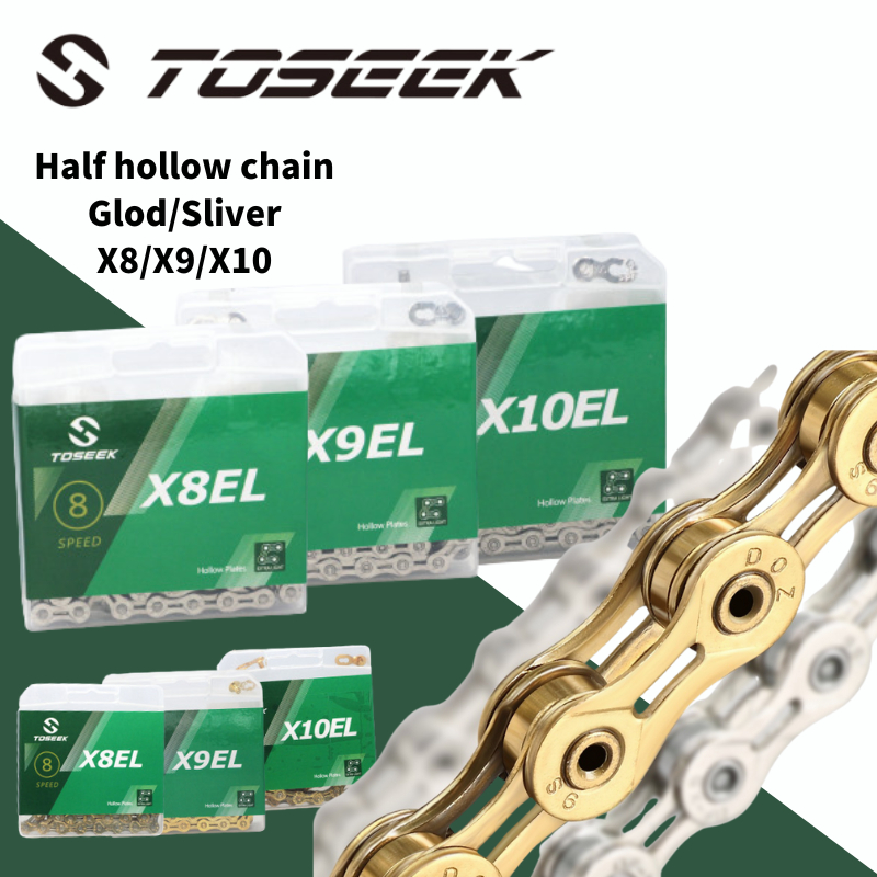 TOSEEK Bike Chain 8 9 10 Speed Stainless Highway half Hollow Bicycle ...