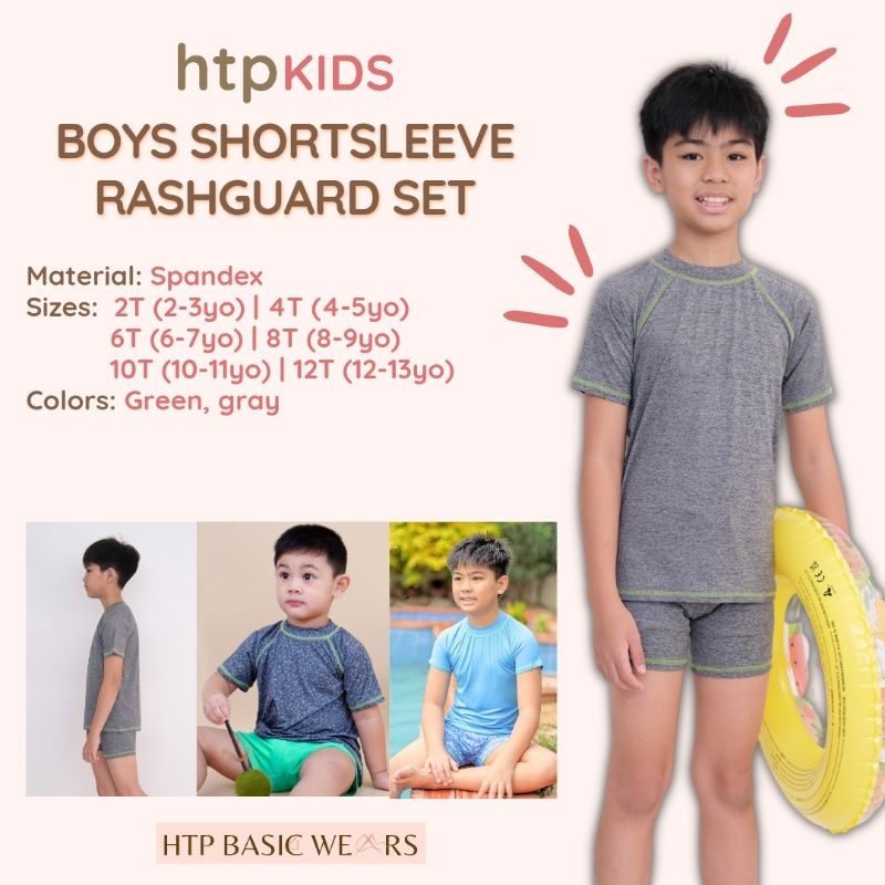 HTP Kids Boys Shortsleeve Rashguard Set for 2-13yo | Shopee Philippines