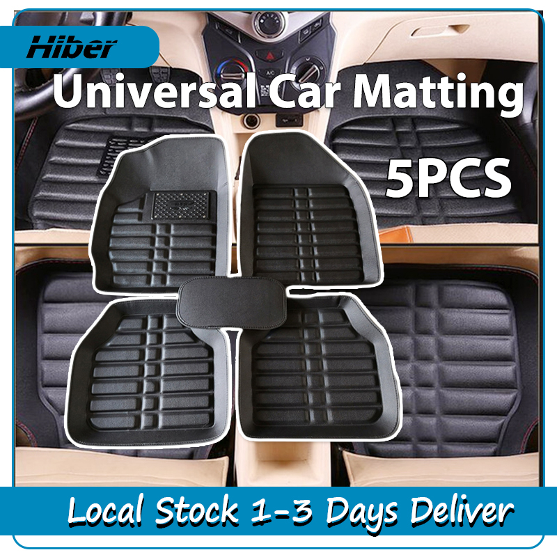 5 Pcs Universal Car Matting Pu Leather Car Floor Mats Front&Rear Carens ...