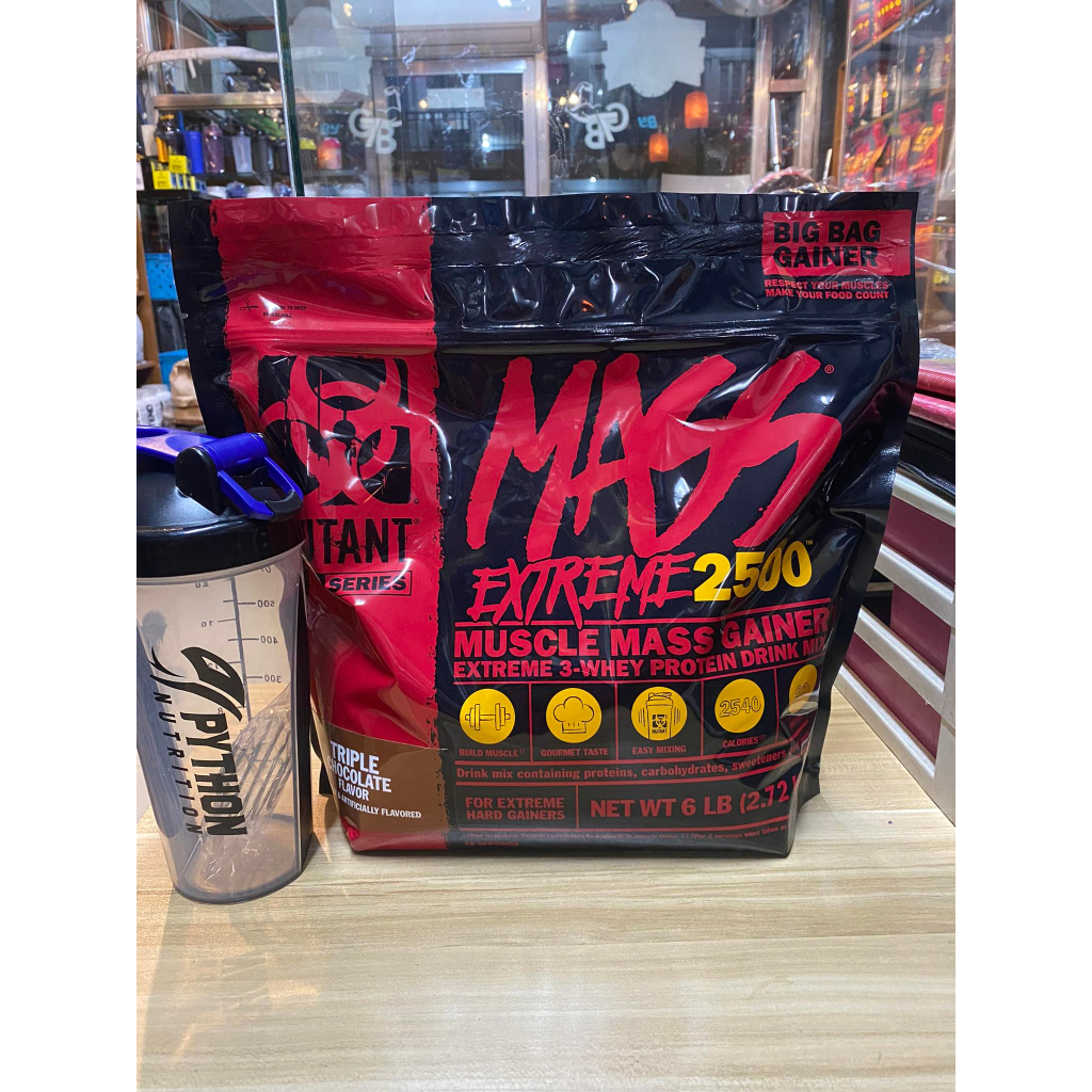 MUTANT MASS EXTREME 2500, Muscle Mass Gainer 2540 calories, 92g protein, Mutant Dark Series ...