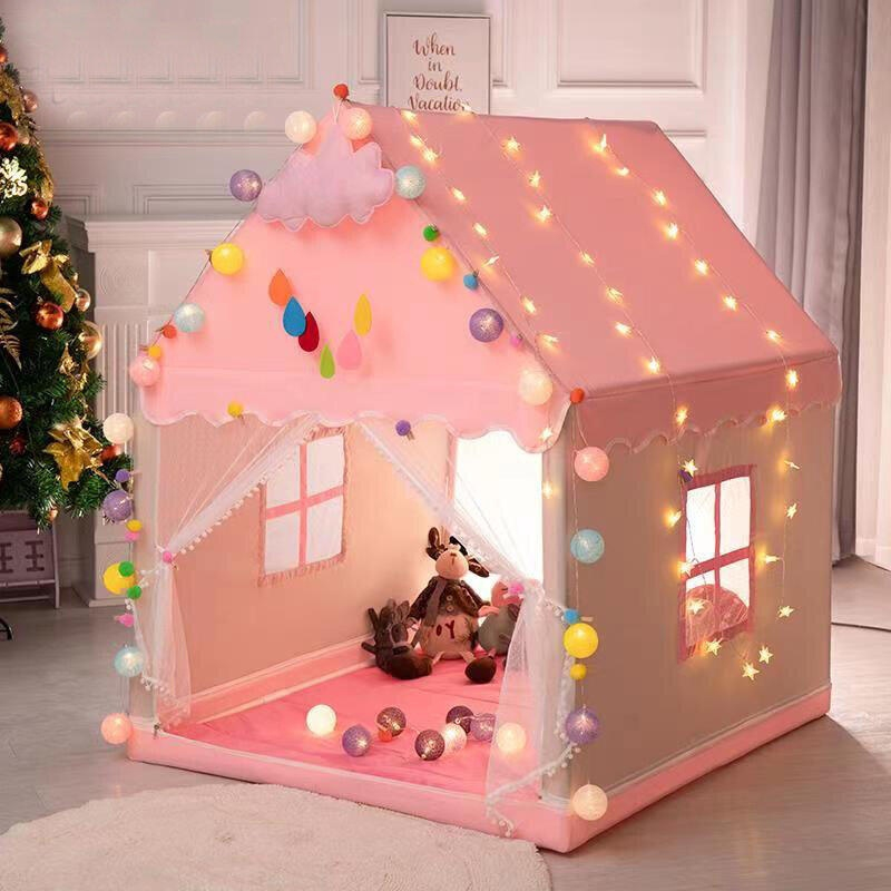 Children's Tent Indoor Play House Pink Princess PVC Tent Doll House For ...