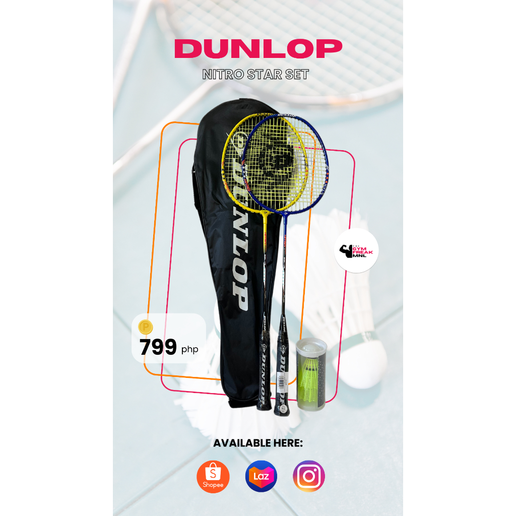 Dunlop Badminton Racket (Two Rackets) | Shopee Philippines