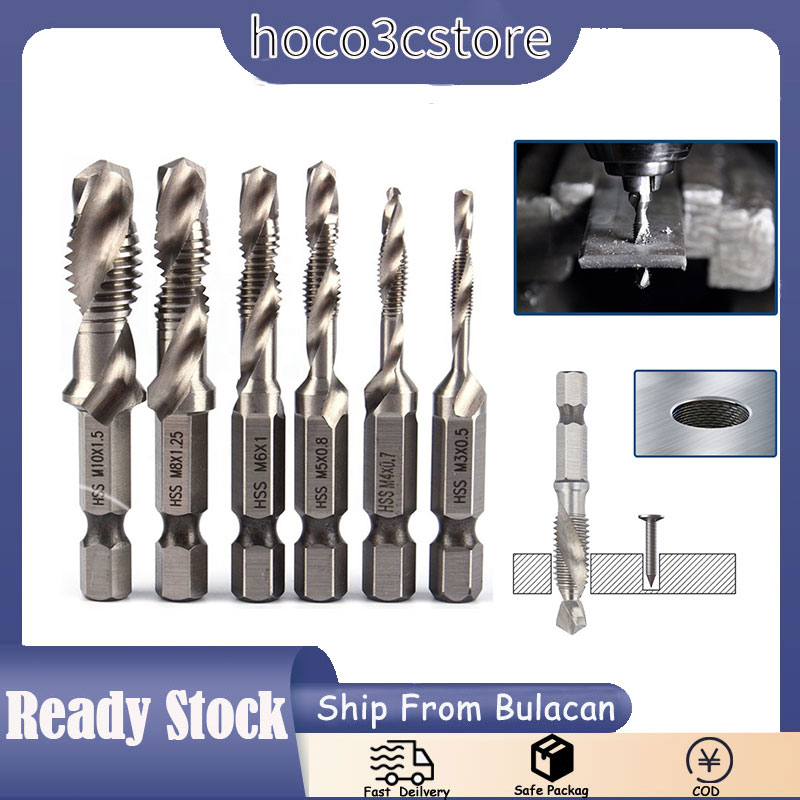 6Pcs Casta Titanium Combination Drill Tap Bit Screw Tapping Bit Tool ...