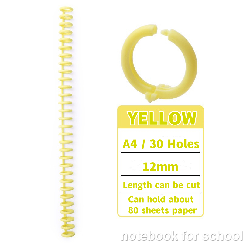 5 Holes Loose-Leaf Plastic Binding Ring DIY Colorful Crystal Ring For ...