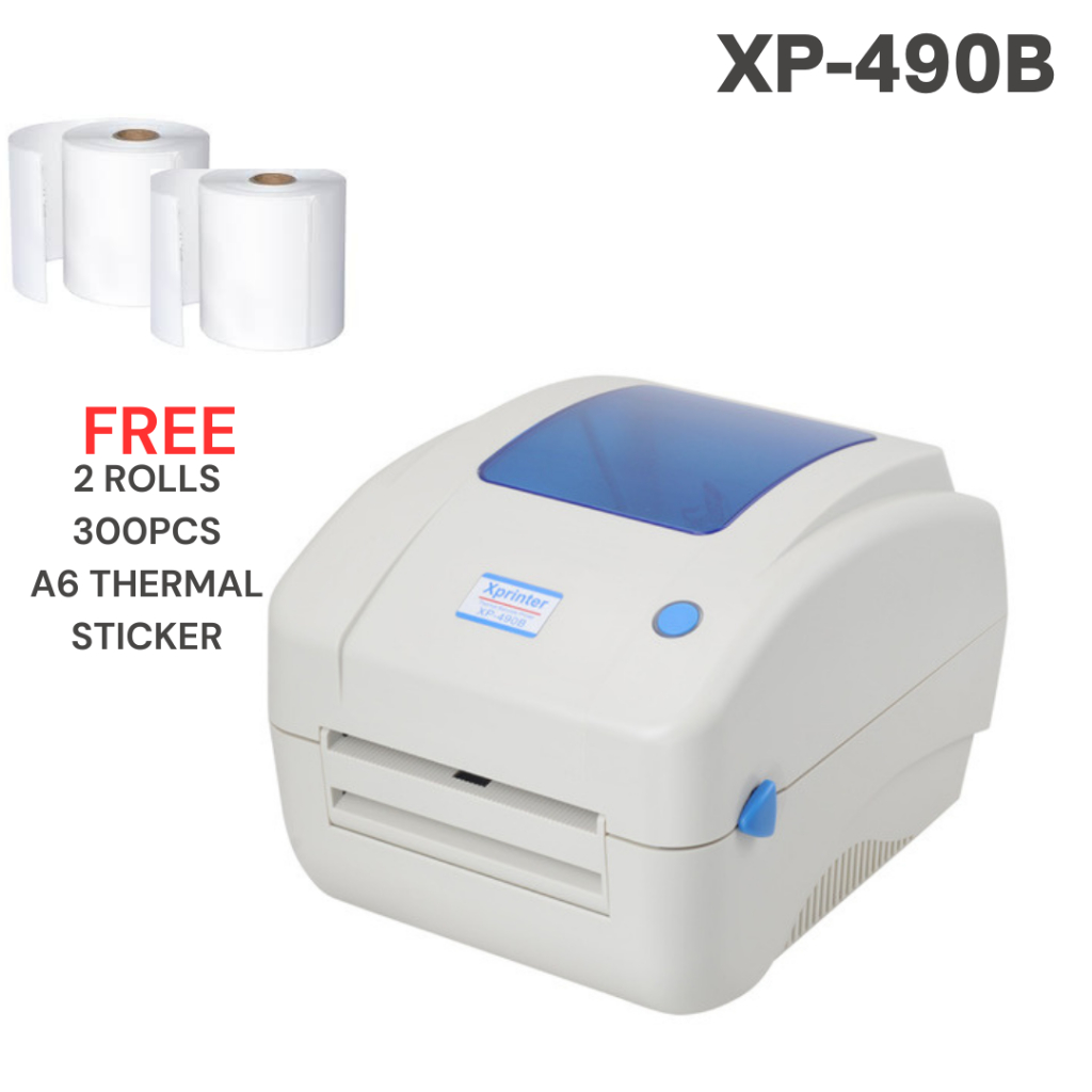 Officom XP-490B Thermal Printer A6 USB Label Barcode Printer Shipping ...